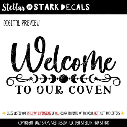 Welcome to Our Coven Decal/Sticker – Stellar and Stark Decals